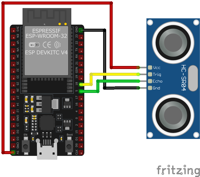 ESP32 HC-SR04 Ultrasonic Distance Sensor Pinout, Wiring and more