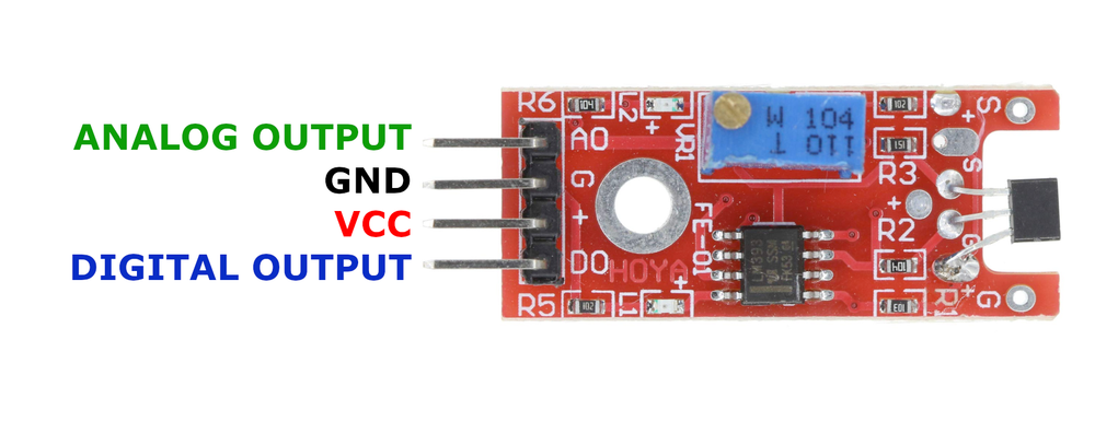 ESP32 KY-024 Linear Magnetic Hall Sensor Module Pinout