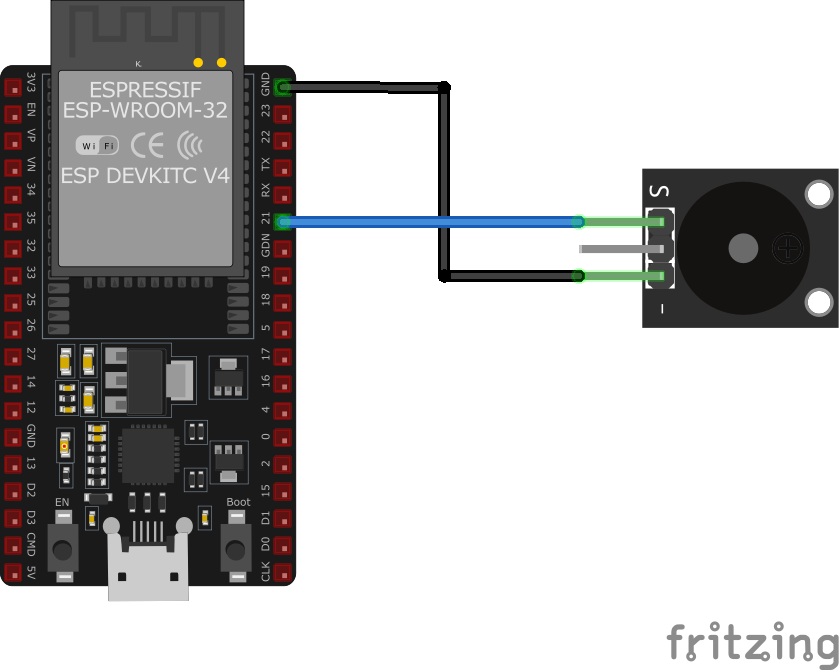 ESP32 KY-006 Passive Buzzer Module Pinout, Wiring, ESP32 and more