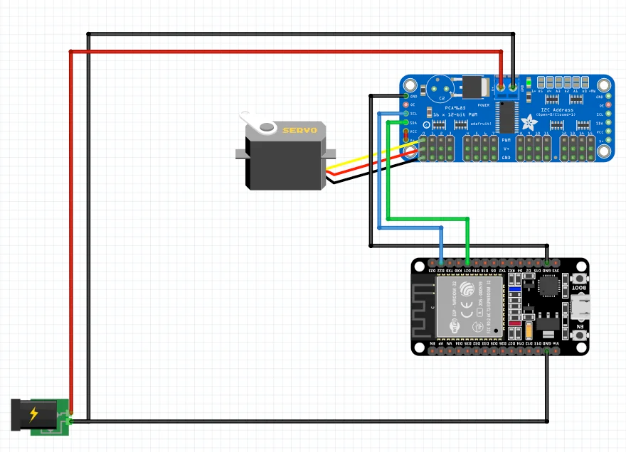 ESP32 PCA9685 16-Channel 12-bit PWM/Servo Driver Pinout