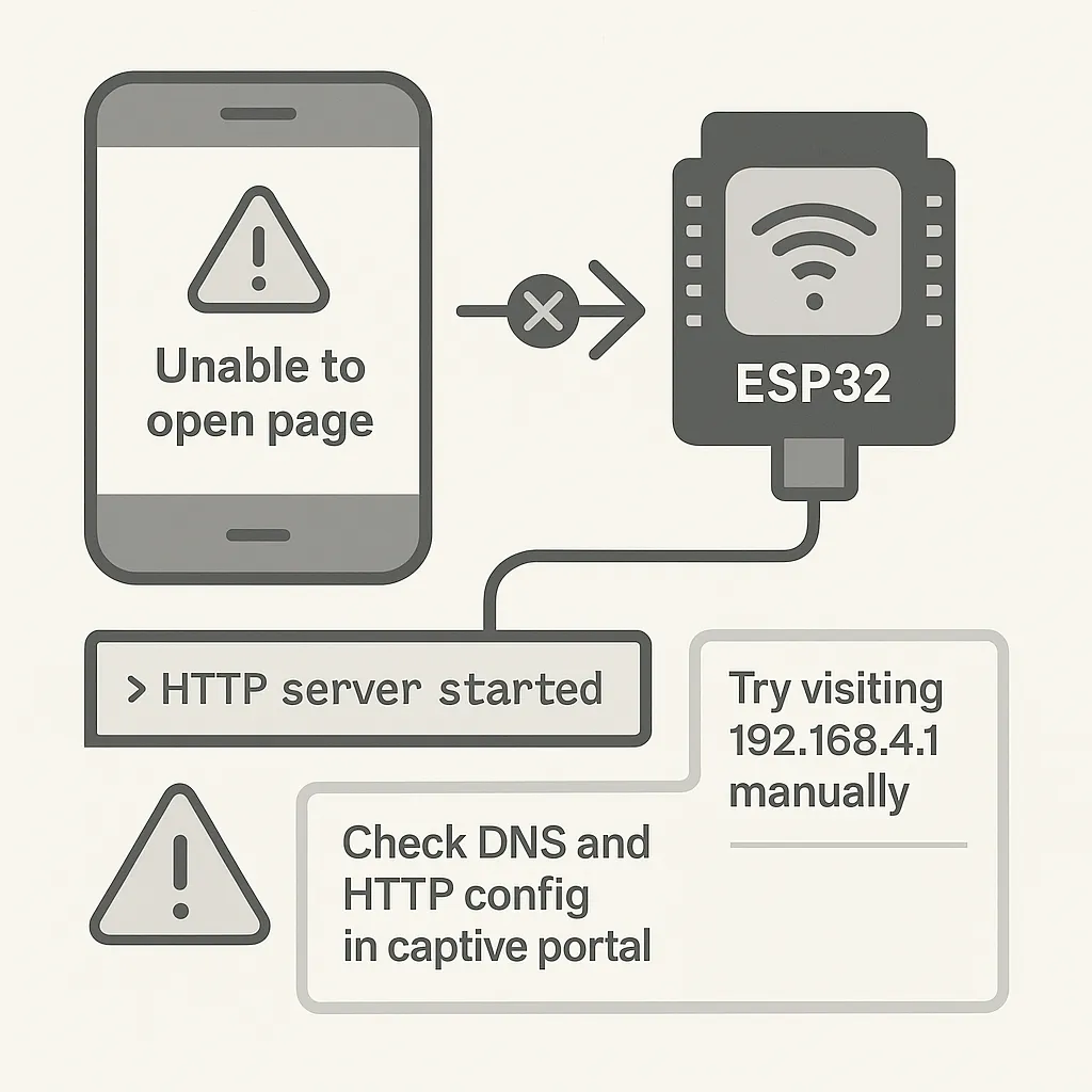 ESP32 Captive Portal Not Redirecting or Working