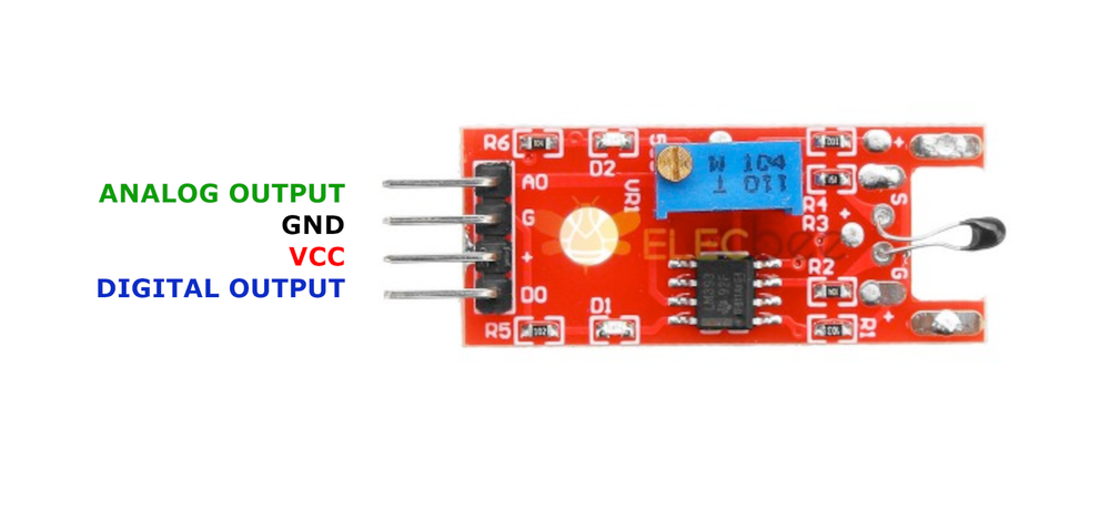 ESP32 KY-028 Digital Temperature Sensor Module Pinout