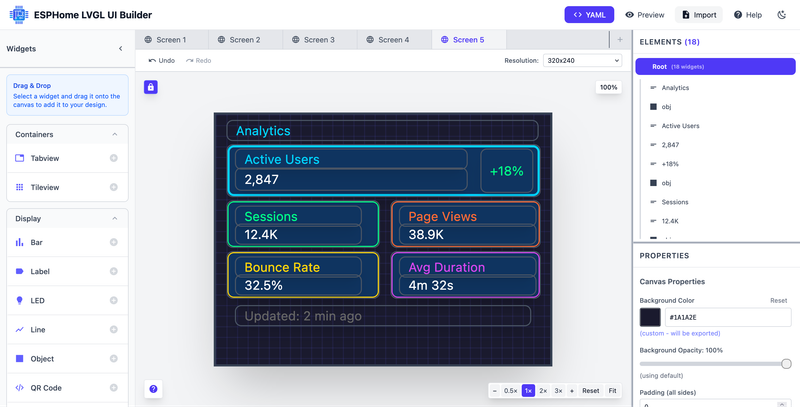 ESPHome LVGL UI Designer - Create Beautiful ESP32 Interfaces (No Coding)