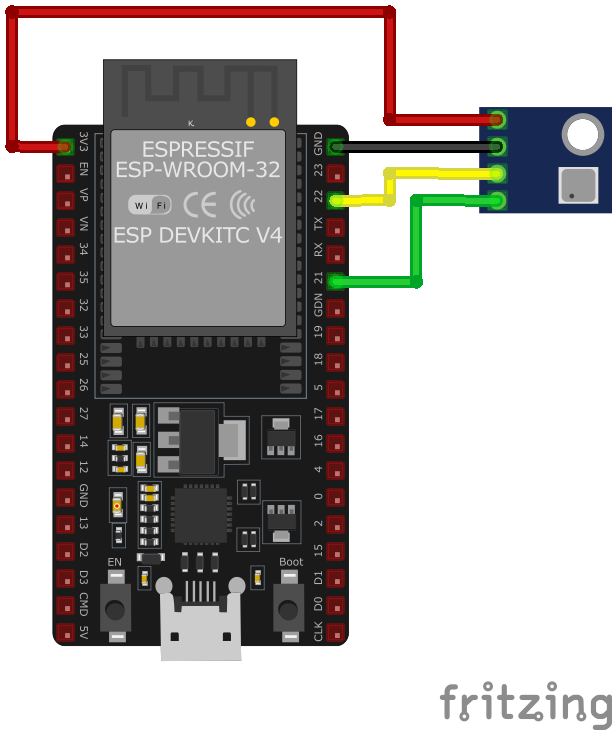 ESP32 SHT21 / HTU21 / GY-21 / SI7021 Temperature and Humidity Sensor Pinout