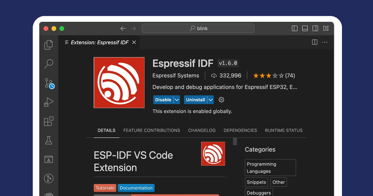 Getting started with ESP-IDF in Visual Studio Code