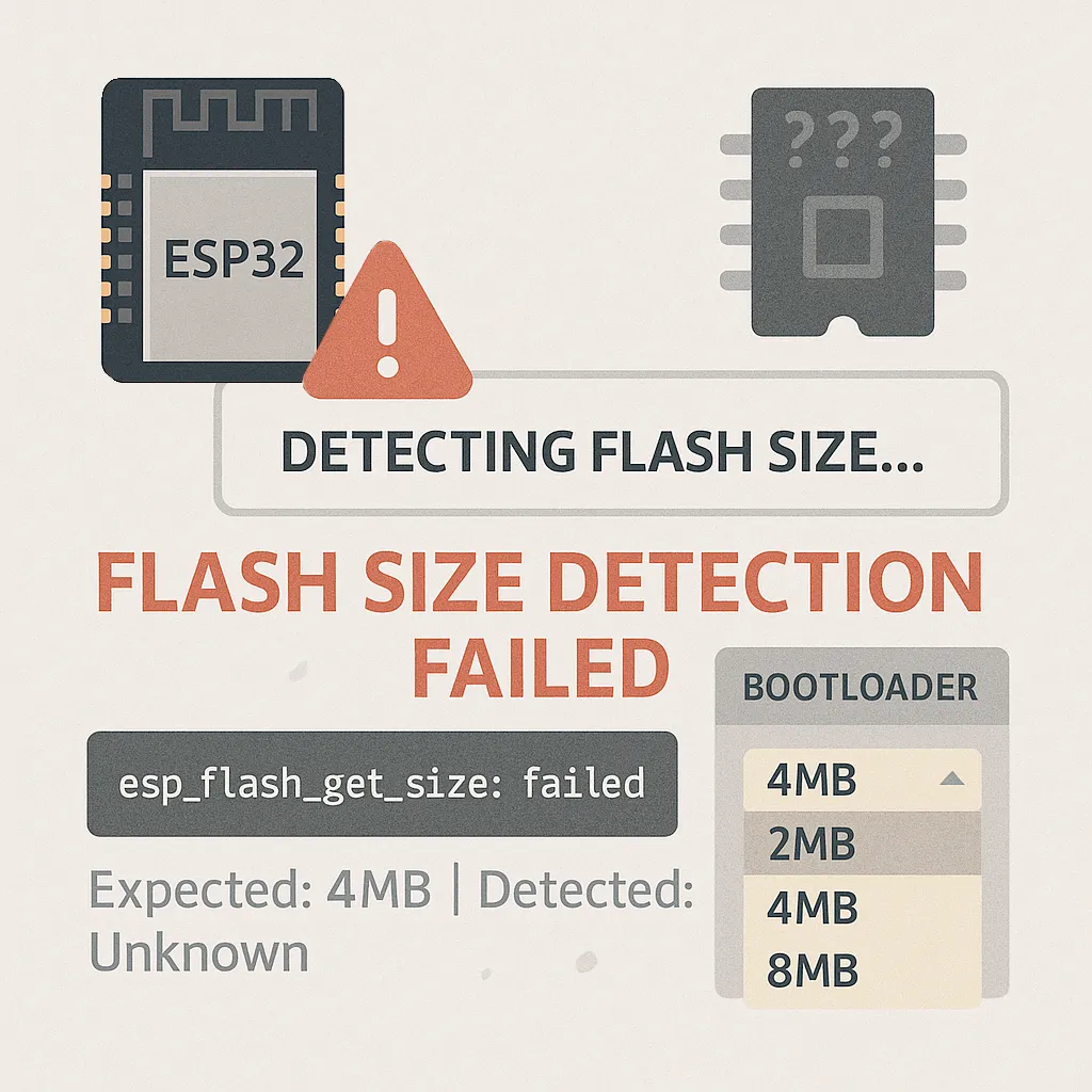 ESP32 Flash Size Detection Error